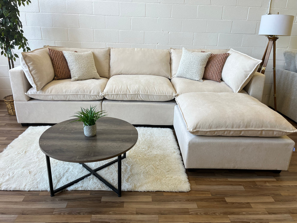 Bellamia Collections Luna 3 Seat Sofa + Ottoman – District Couches